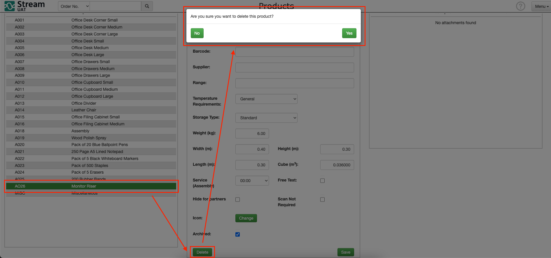 Deleting products | Knowledge Base | Stream