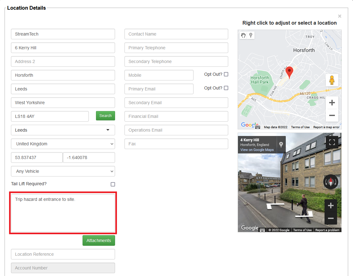Adding Location instructions | Knowledge Base | Stream