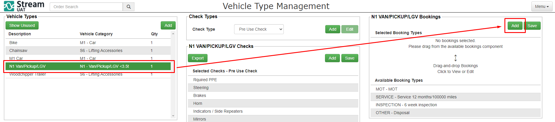 Creating a vehicle booking type | Knowledge Base | Stream