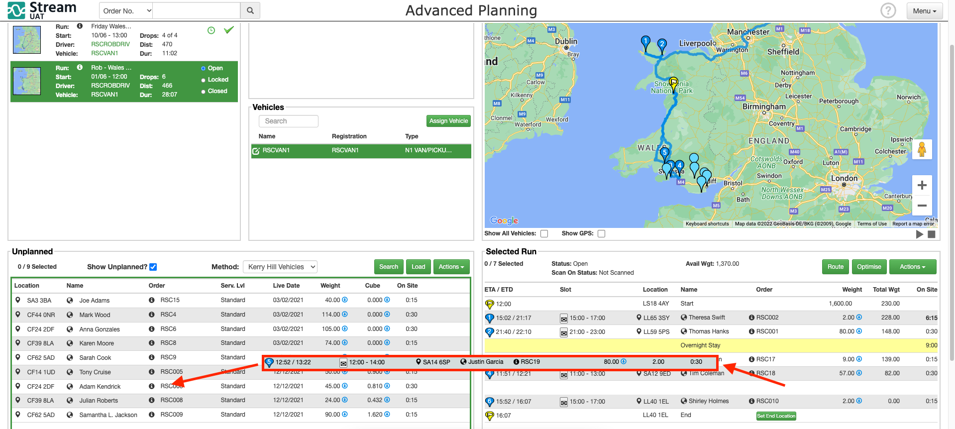 Move an order to a different run | Knowledge Base | Stream